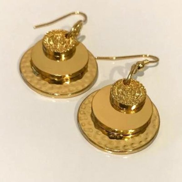Unbranded | Jewelry | Goldtone Graduated Triple Layered Disk Earrings ...
